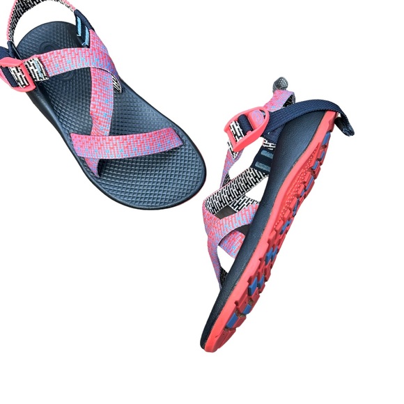 Chaco | Shoes | Chaco Z Sandals Kids Orange Blue Sz3 | Poshmark